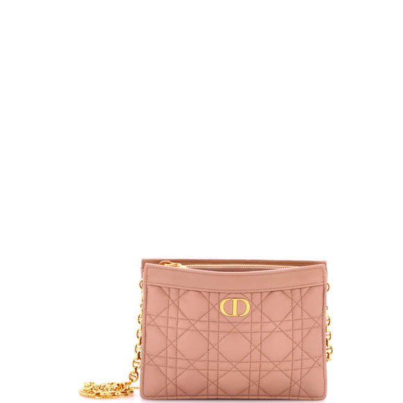 Dior | Bags | Christian Dior Caro Zipped Pouch With Chain Cannage Quilt ...